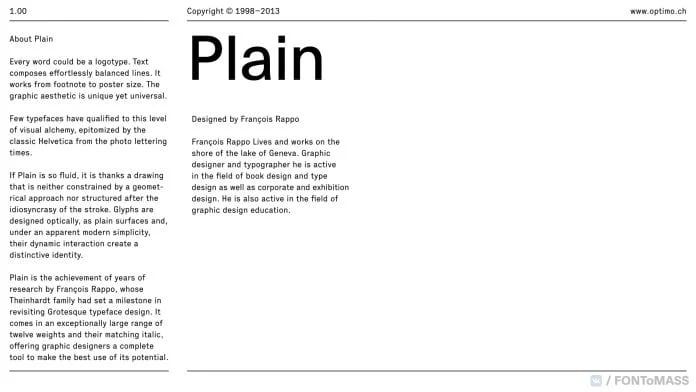 Plain (с) Optimo Type Foundry - fontforlife.com